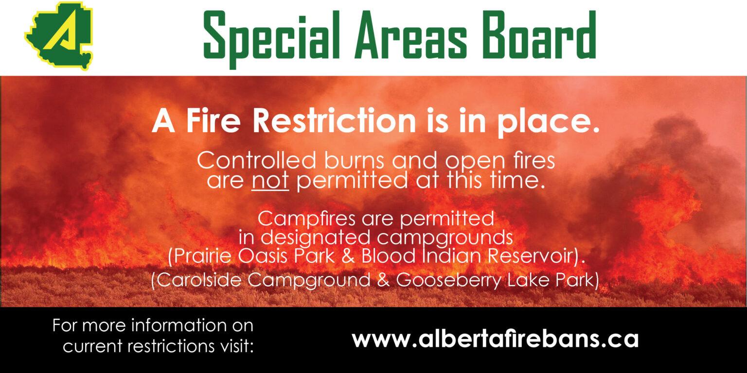June 10, 2025 – Fire Restriction in Effect - Special Areas Board